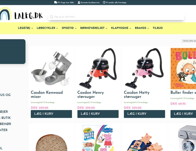 Laleg.dk - etableret webshop med salg af legetøj - Omsætning i 2021: ...