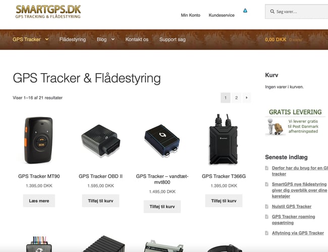 Webshop med egen sporings portal og salg af gps tracker - Omsætning 2022: 50.000 kr.